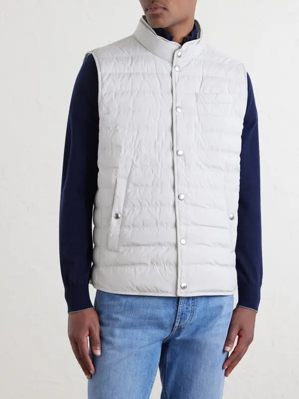 Brunello Cucinelli Quilted Shell Down Gilet