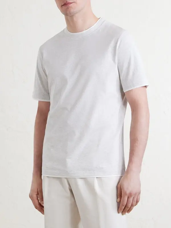 Brunello Cucinelli Layered Cotton-jersey T-shirt