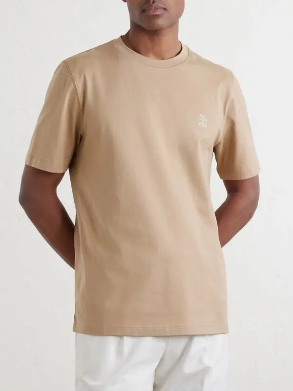 Brunello Cucinelli Logo-print Cotton-jersey T-shirt