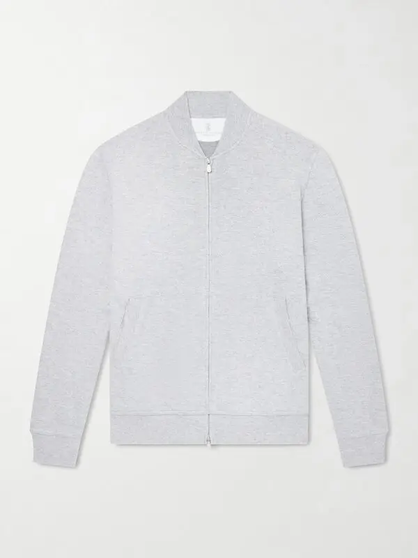 Brunello Cucinelli Cashmere-blend Zip-up Sweater - Gray