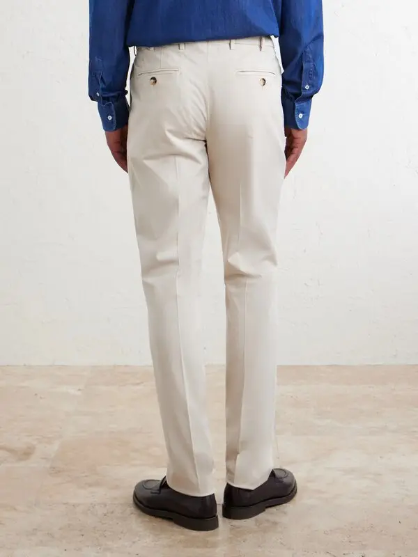 Brunello Cucinelli Straight-leg Stretch-cotton Twill Trousers