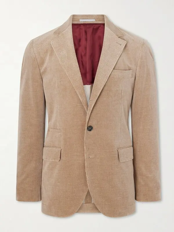 Brunello Cucinelli Cotton-blend Corduroy Blazer - Brown