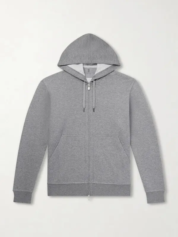 Brunello Cucinelli Zip-up Hoodie - Gray