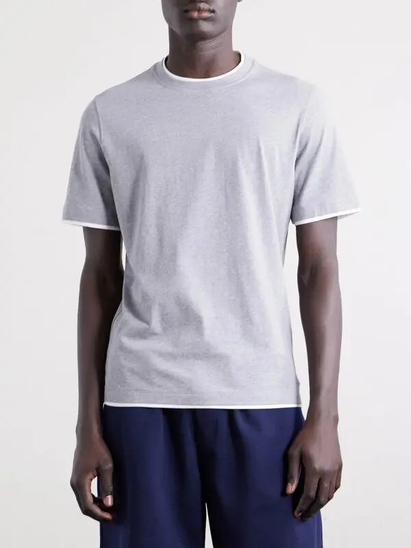 Brunello Cucinelli Layered Cotton-jersey T-shirt