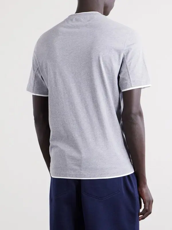 Brunello Cucinelli Layered Cotton-jersey T-shirt