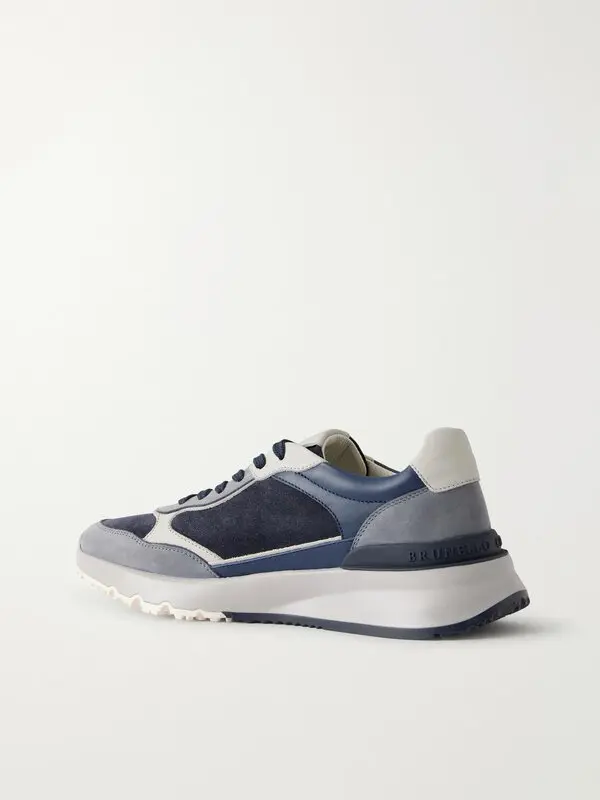 Brunello Cucinelli Paneled Suede And Leather Low-top Sneakers