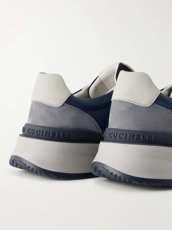 Brunello Cucinelli Paneled Suede And Leather Low-top Sneakers