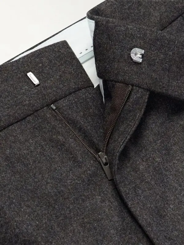 Brunello Cucinelli Pleated Wool Trousers - Gray