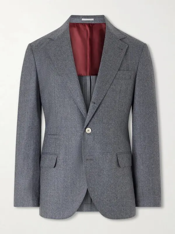 Brunello Cucinelli Virgin Wool Suit Jacket - Gray