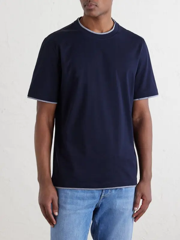 Brunello Cucinelli Layered Cotton-jersey T-shirt