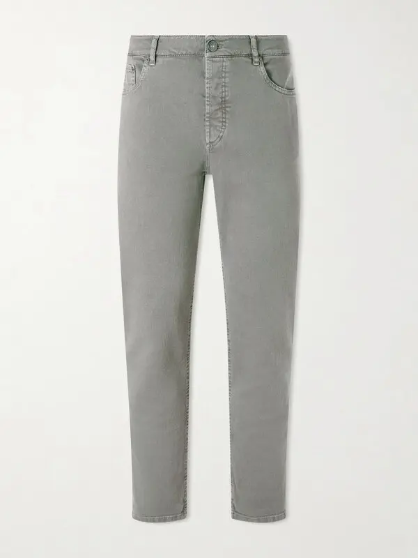 Brunello Cucinelli Slim-fit Cotton-blend Jeans - Green