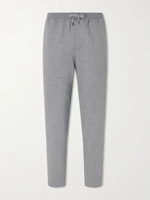 Brunello Cucinelli Tapered Cotton, Cashmere And Silk-blend Jersey Sweatpants - Gray