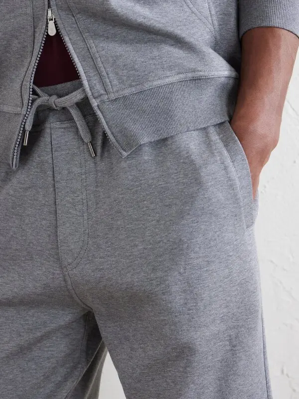 Brunello Cucinelli Tapered Cotton, Cashmere And Silk-blend Jersey Sweatpants