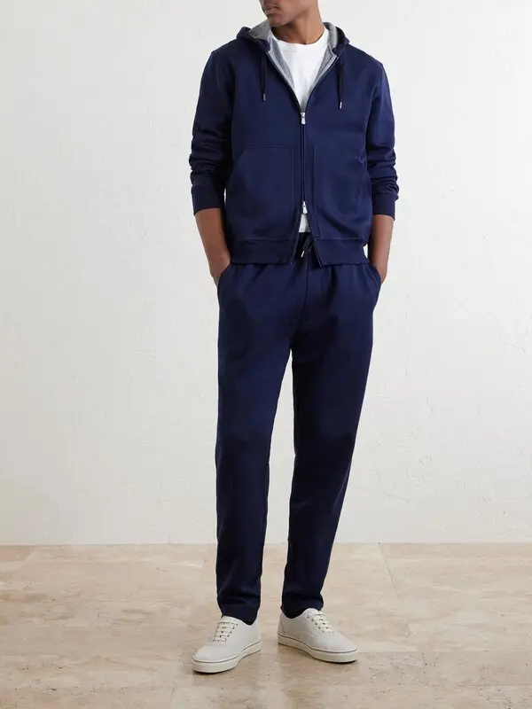 Brunello Cucinelli Cotton-blend Zip-up Hoodie - Blue