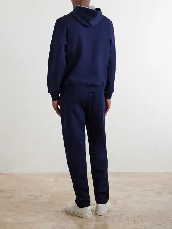 Brunello Cucinelli Cotton-blend Zip-up Hoodie - Blue