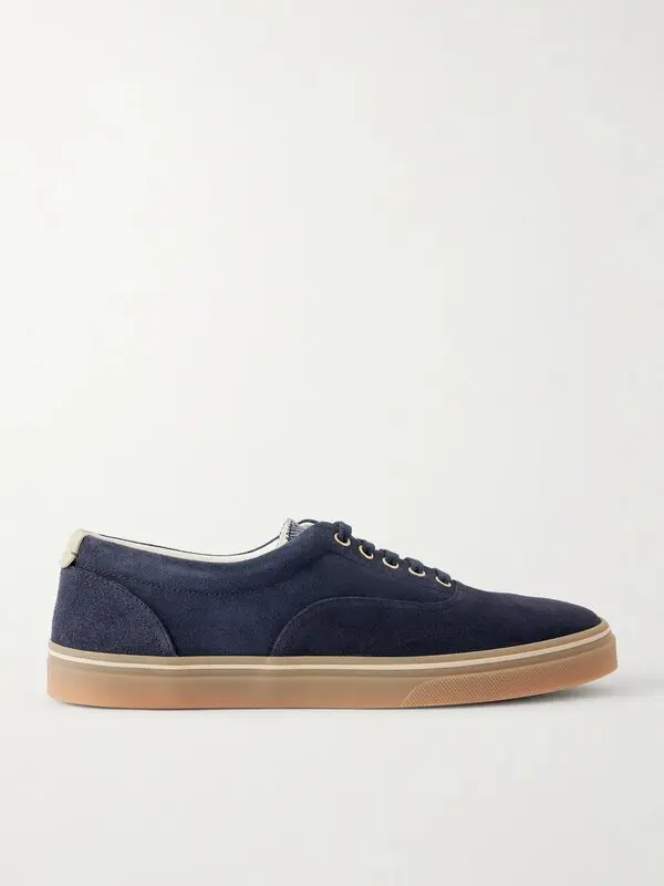 Brunello Cucinelli Suede Low Top Sneakers - Blue
