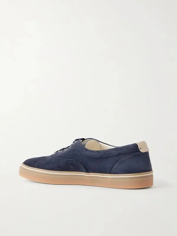 Brunello Cucinelli Suede Low Top Sneakers - Blue