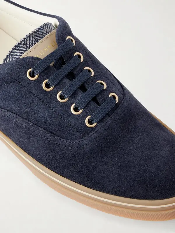 Brunello Cucinelli Suede Low Top Sneakers - Blue