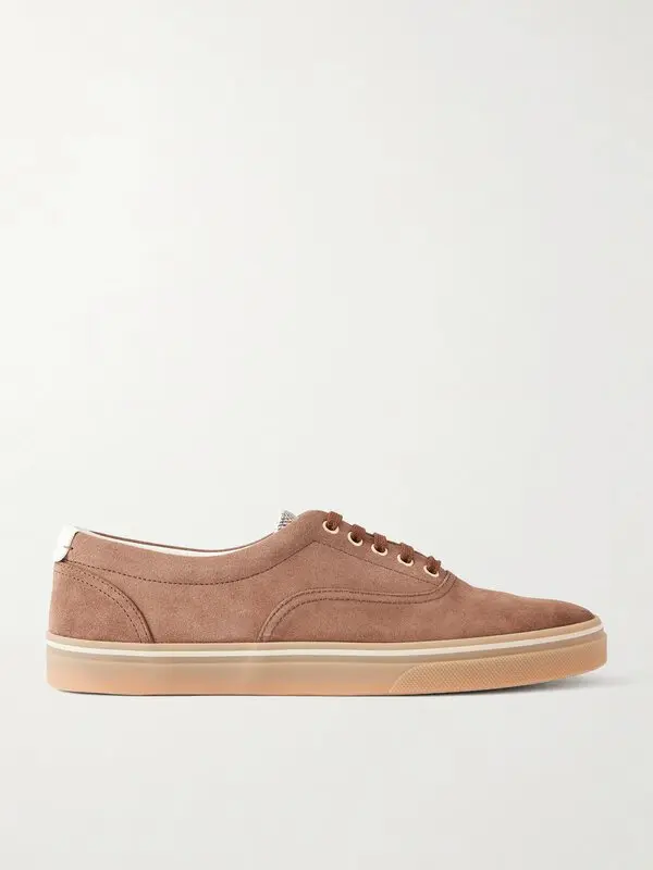 Brunello Cucinelli Suede Lace-up Sneakers - Brown