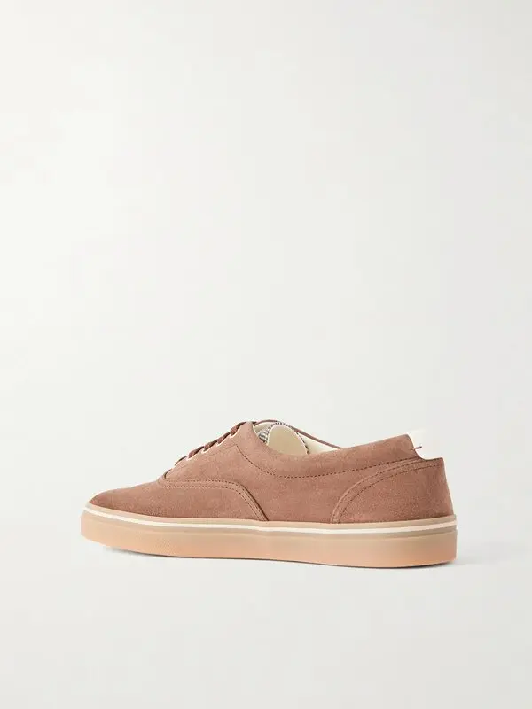 Brunello Cucinelli Suede Lace-up Sneakers - Brown