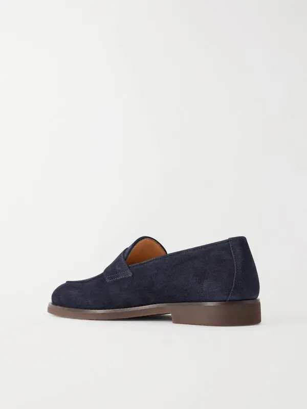 Brunello Cucinelli Suede Penny Loafers
