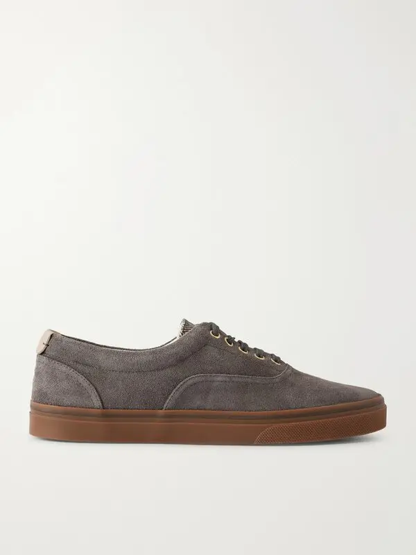 Brunello Cucinelli Suede Lace-up Sneakers - Gray