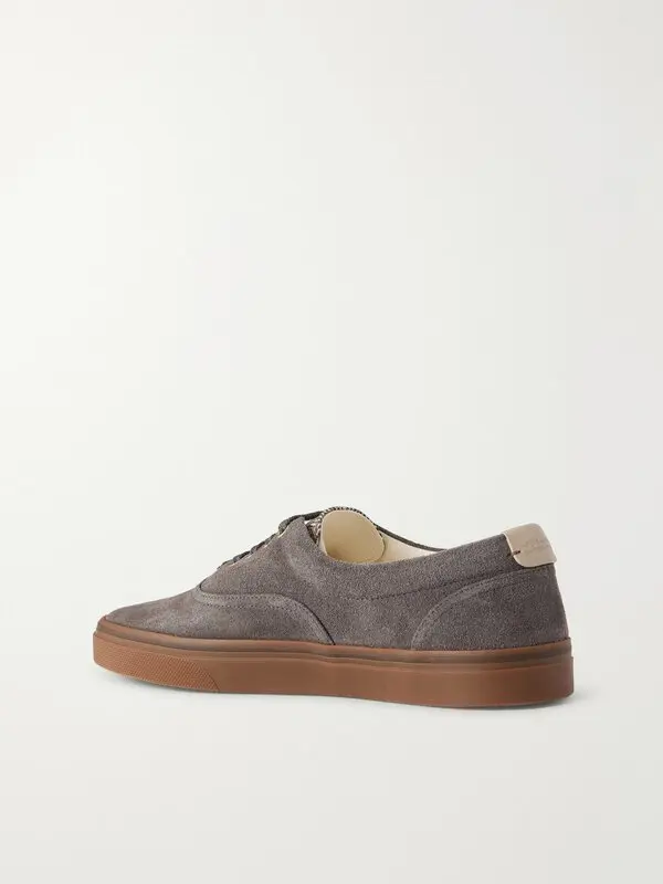 Brunello Cucinelli Suede Lace-up Sneakers - Gray