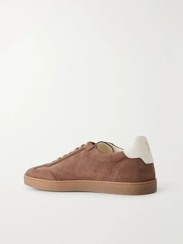 Brunello Cucinelli Coda Di Rondine Suede Sneakers - Brown