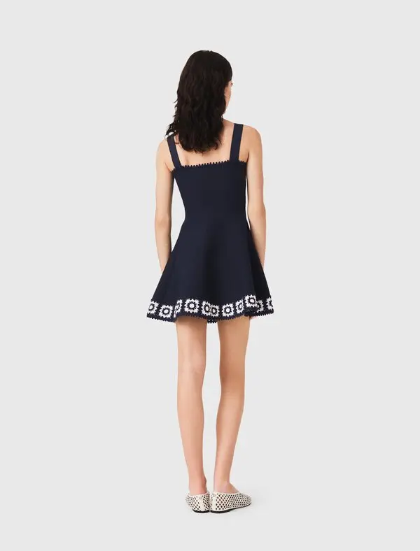 Maje Skater Dress With Crochet Hem