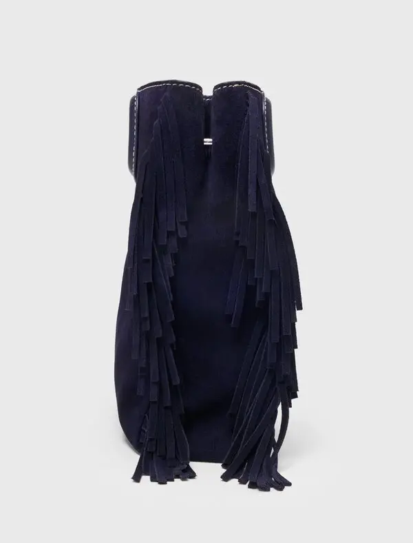 Maje Suede M Bag With Fringe Detail