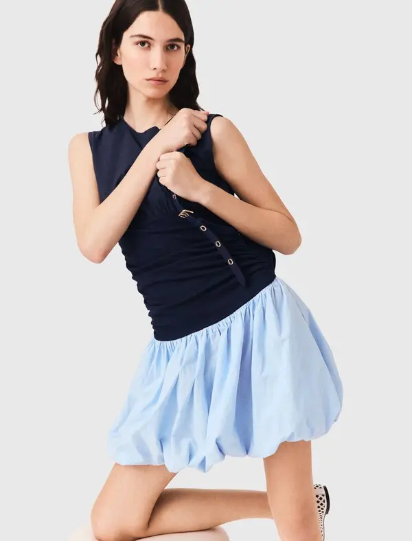 Maje Viscose And Cotton Mix Dress