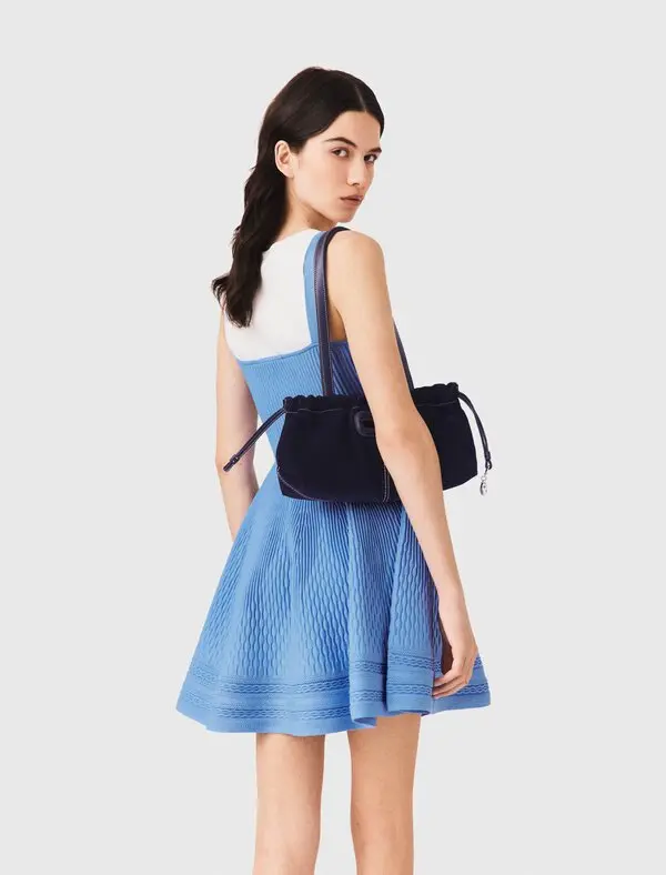 Maje Short Textured Knit Skater Dress