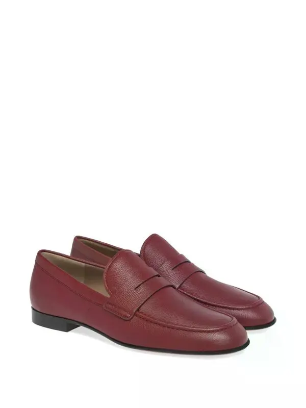 GIANVITO ROSSI Burgundy Leather Loafers - Red