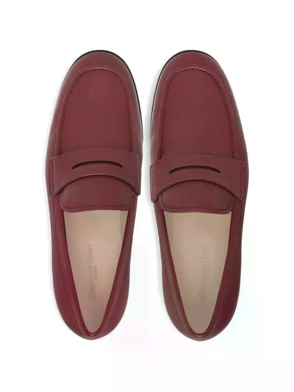 GIANVITO ROSSI Burgundy Leather Loafers