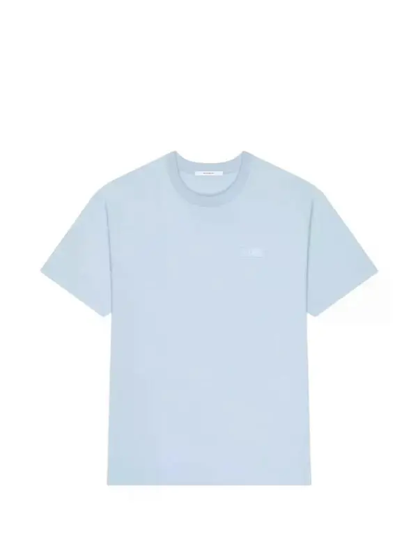 Givenchy T-shirt In Cotton With Paris Gros Grain - Blue