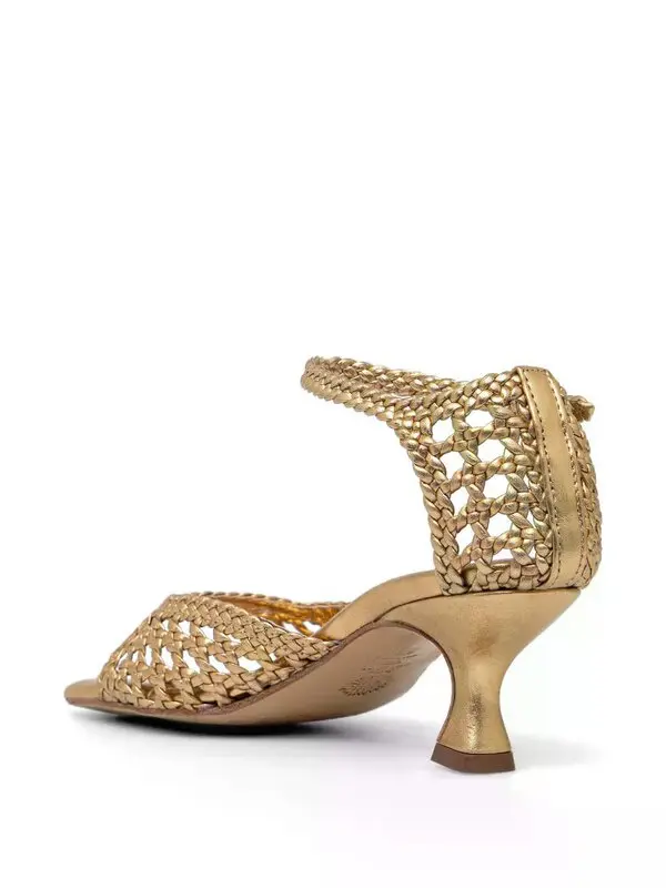 SOULIERS MARTINEZ Veronica Woven Leather Sandals