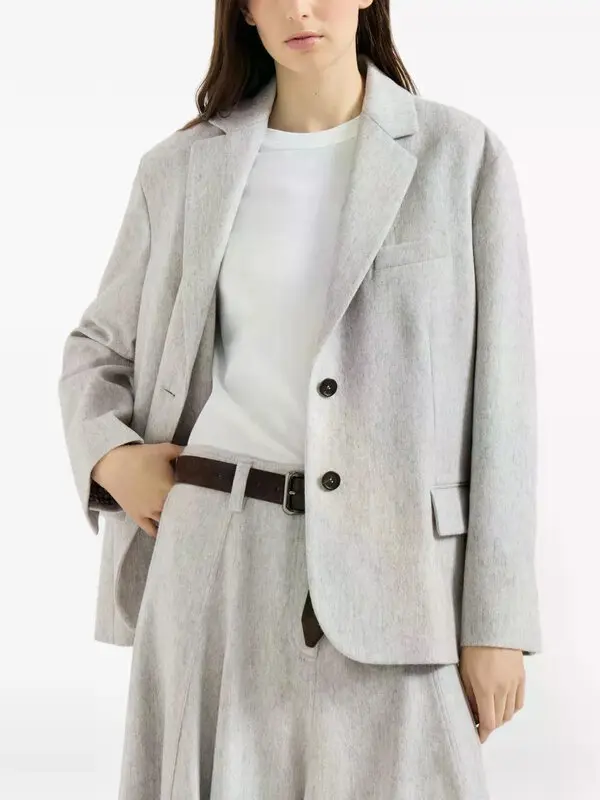 Brunello Cucinelli Wool Flannel Blazer With Monili