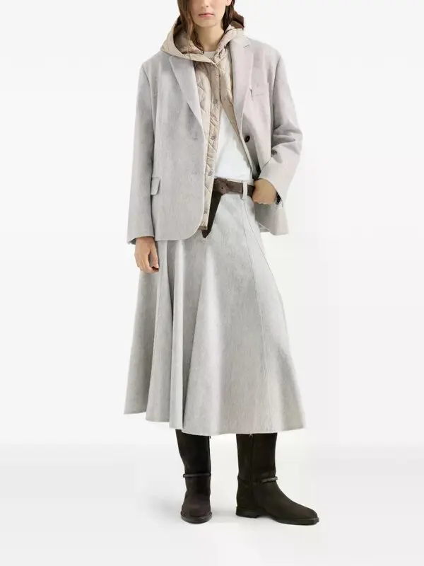 Brunello Cucinelli Wool Flannel Blazer With Monili