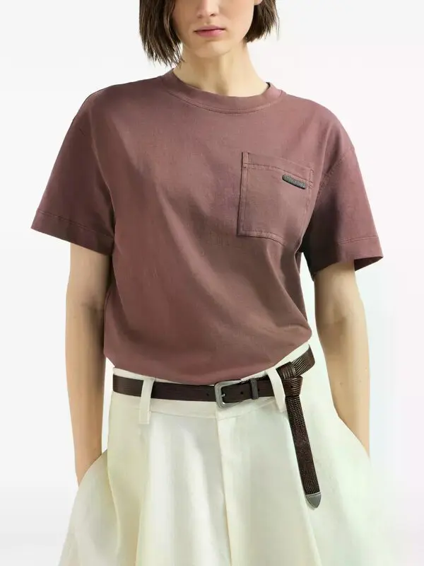 Brunello Cucinelli Cotton Jersey T-shirt With Monili Detail
