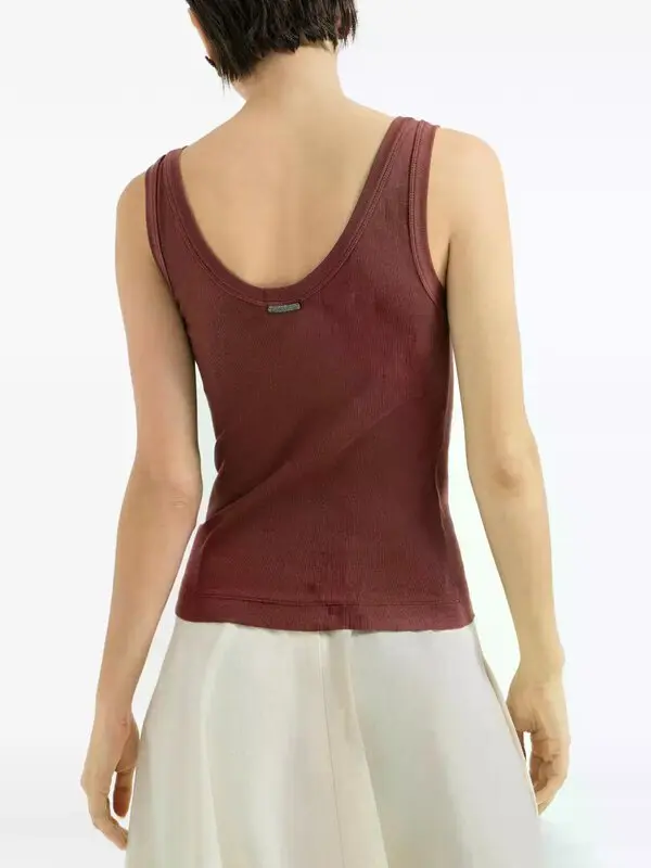 Brunello Cucinelli Ribbed Stretch Cotton Off-the-shoulder Top With Monili Detail