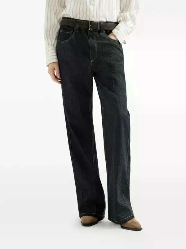 Brunello Cucinelli No-fade Denim Trousers With Monili Detail - Blue