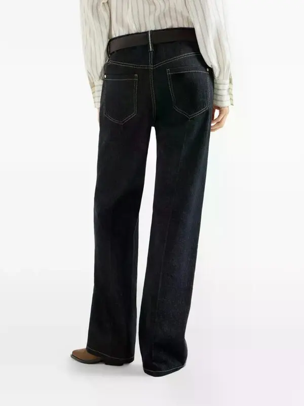 Brunello Cucinelli No-fade Denim Trousers With Monili Detail - Blue