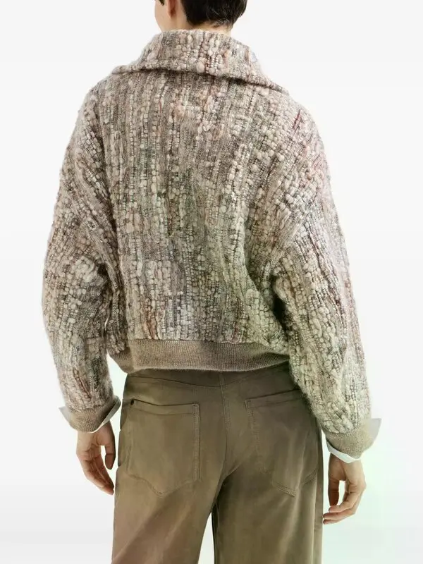 Brunello Cucinelli Mohair And Wool Cardigan - Neutrals