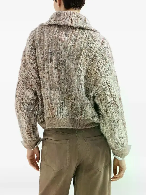 Brunello Cucinelli Mohair And Wool Cardigan - Neutrals