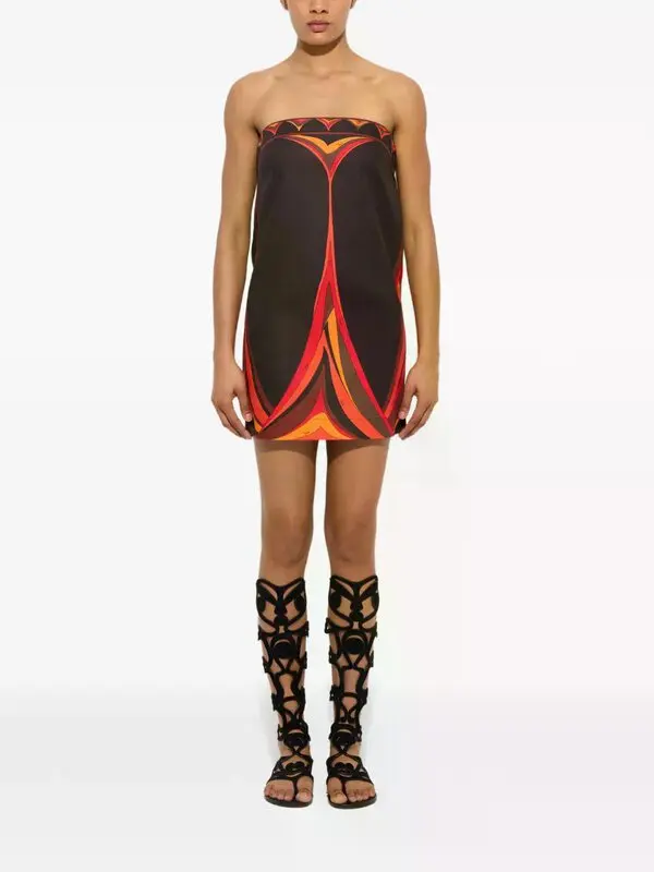 Emilio Pucci Fari Print Cotton And Linen Off-the-shoulder Dress - Black