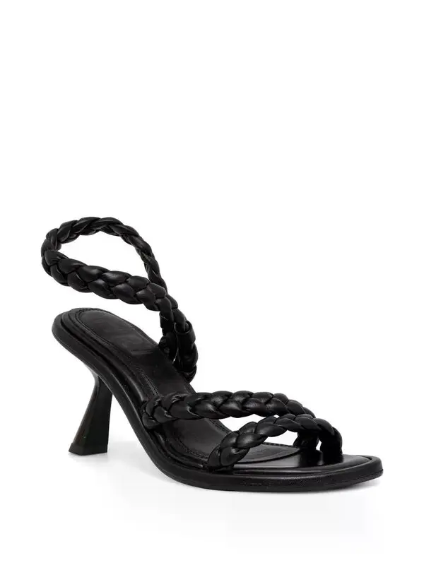 SOULIERS MARTINEZ Braided Leather Slingback Sandals