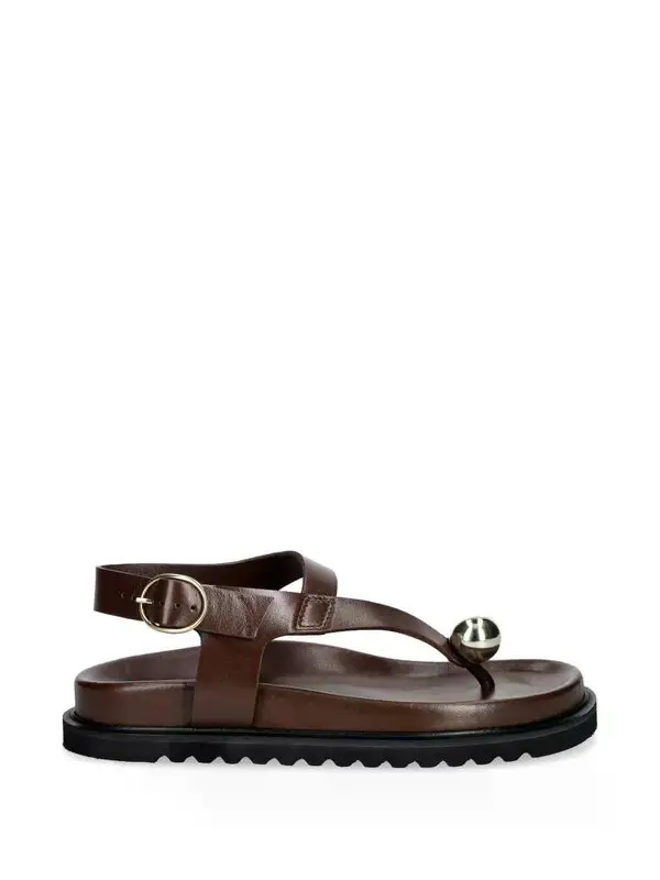 SOULIERS MARTINEZ Slingback Flat Sandals - Brown