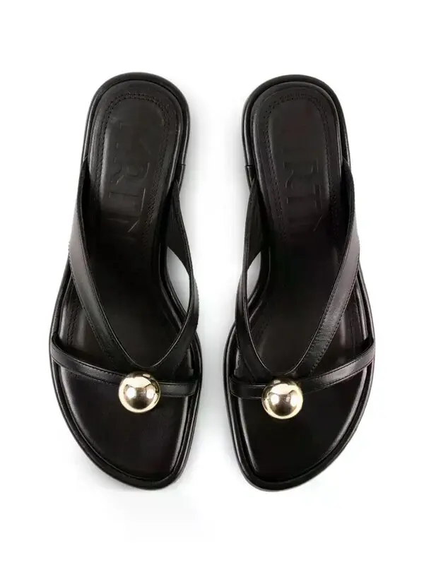 SOULIERS MARTINEZ Estela Orb-embellished Leather Sandals