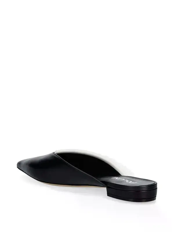 POLLINI Pointed-toe Leather Mules