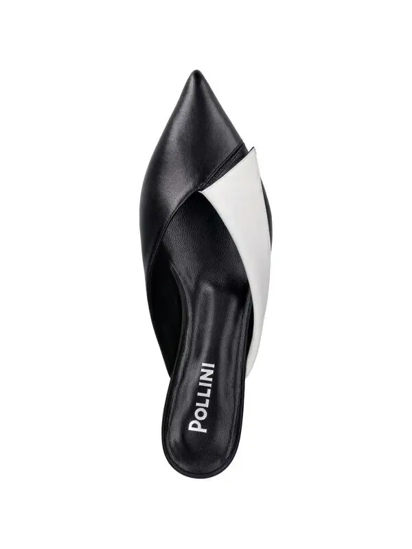 POLLINI Pointed-toe Leather Mules